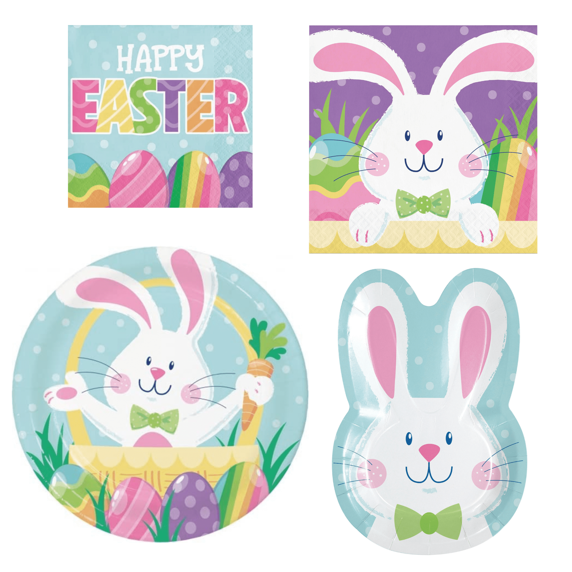 Easter Plates and Napkins Party Dinnerware Hoppy Easter Services for 8 ...