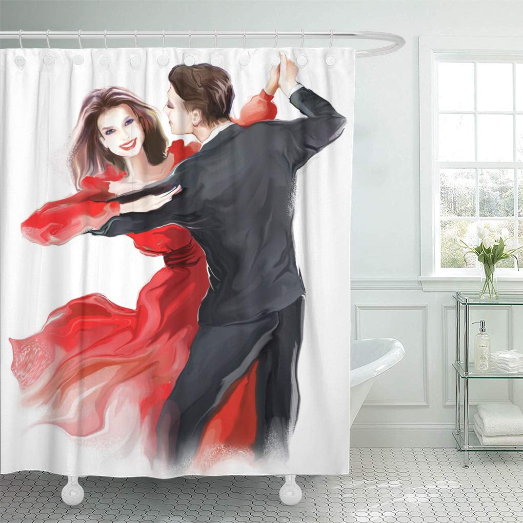 ATABIE Red Dance Young Couple Dancing Ballroom Tango Dancer Latin ...