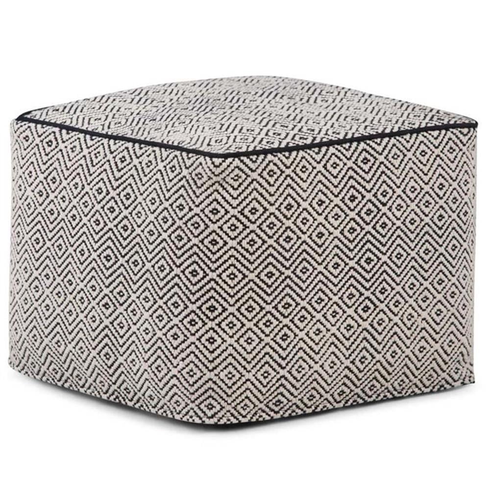 Click here for Simpli Home Brynn Boho Square Pouf In Patterned Bl... prices