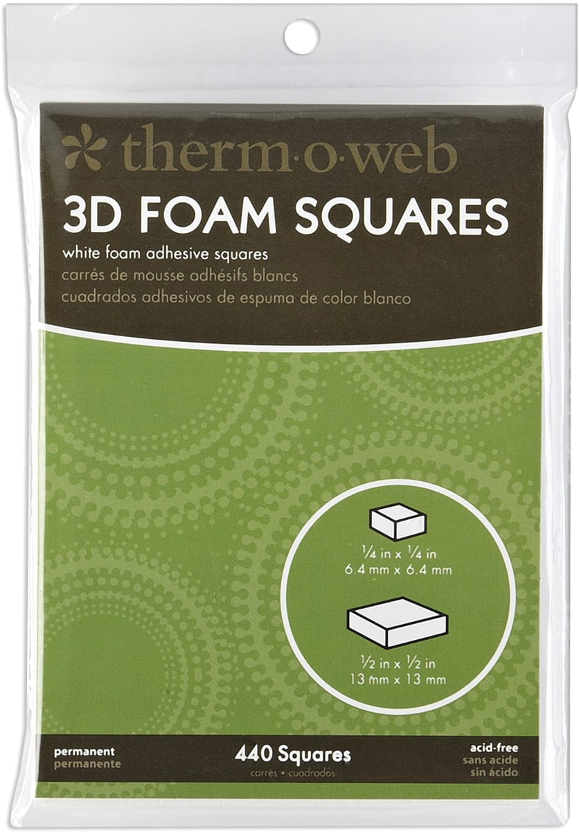 3D Foam Squares Combo Pack White (352) .25" & (88) .5" 440/Pkg ...