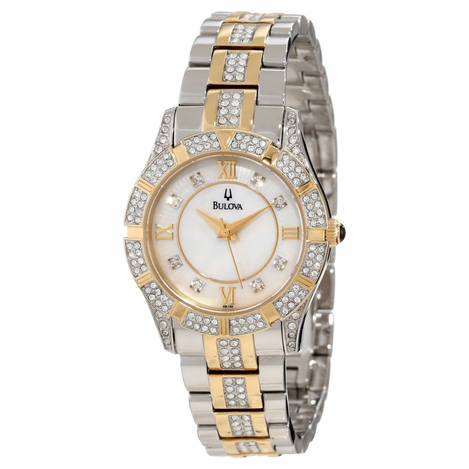 Bulova 98L135 Crystal 30.4MM Women's Two-Tone Stainless Steel with Sets ...