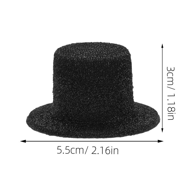 Top Hat Ciieeo Mini Black s, Miniature Doll Hats Tiny Formal Hats Small ...