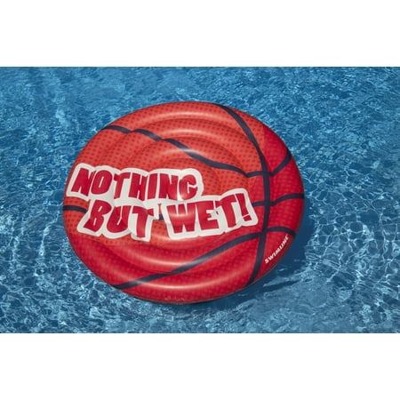 60" Inflatable Red, Black and White Basketball Island "Nothing but Wet ...