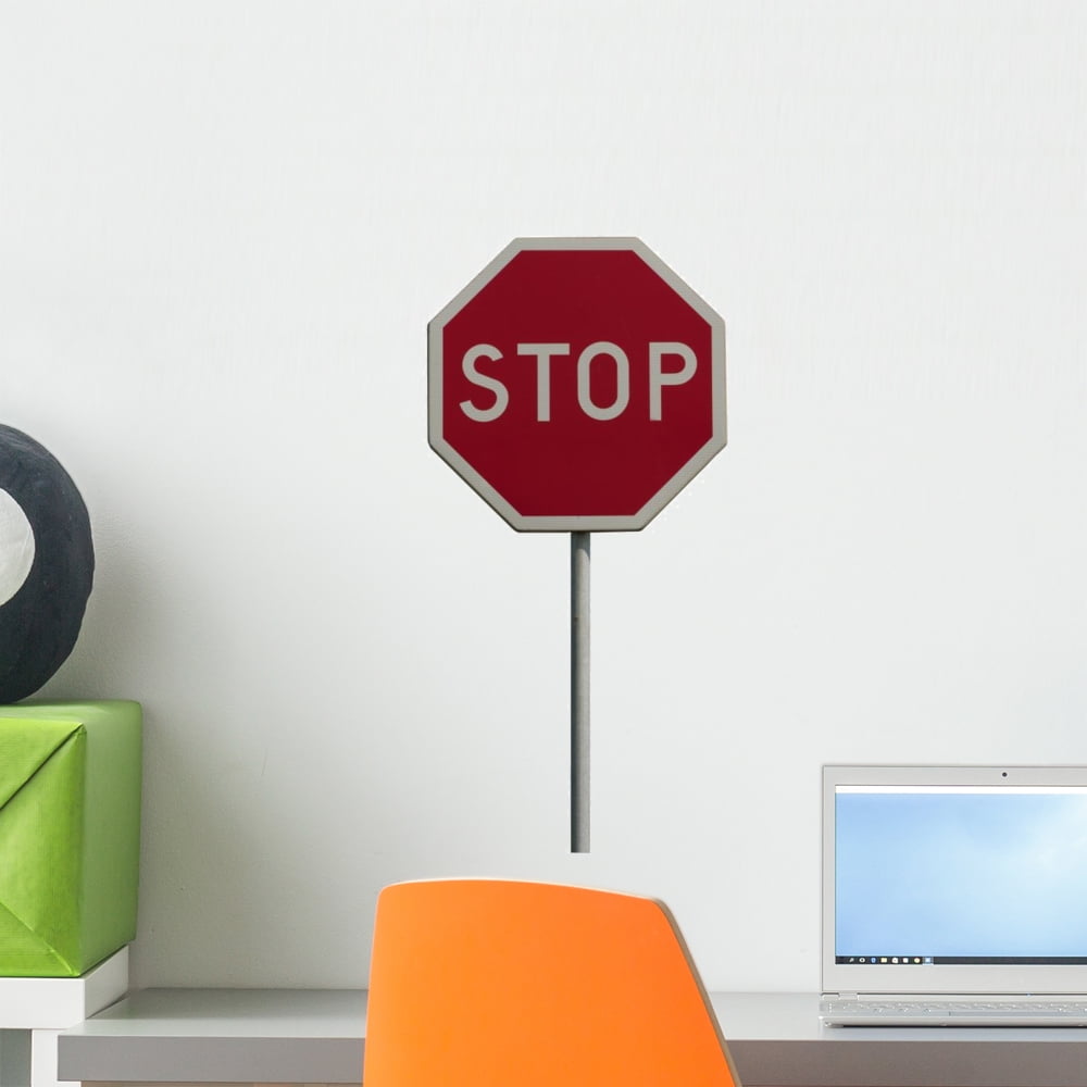 Stop Sign Wall Decal by Wallmonkeys Peel and Stick Graphic (18 in H x ...