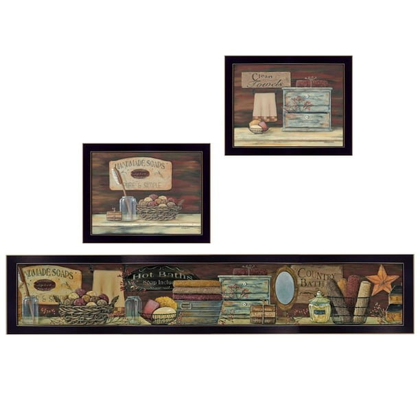 COUNTRY BATH II 3-Pc Vignette by Pam Britten Printed Wall Art Wood ...