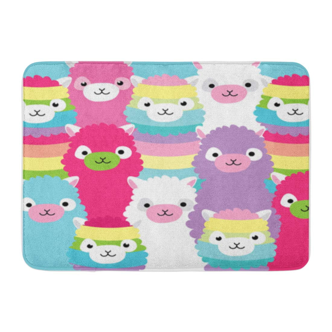 SIDONKU Colorful Lama Alpaca Family Portrait Llama Baby Cute Rainbow ...