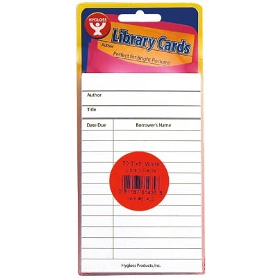 LIBRARY CARDS-3X5" WHITE, 50/PACK | Walmart Canada