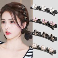 Claire's Silver Butterfly Rhinestone Hair Spinners - 6 Pack - Walmart.com