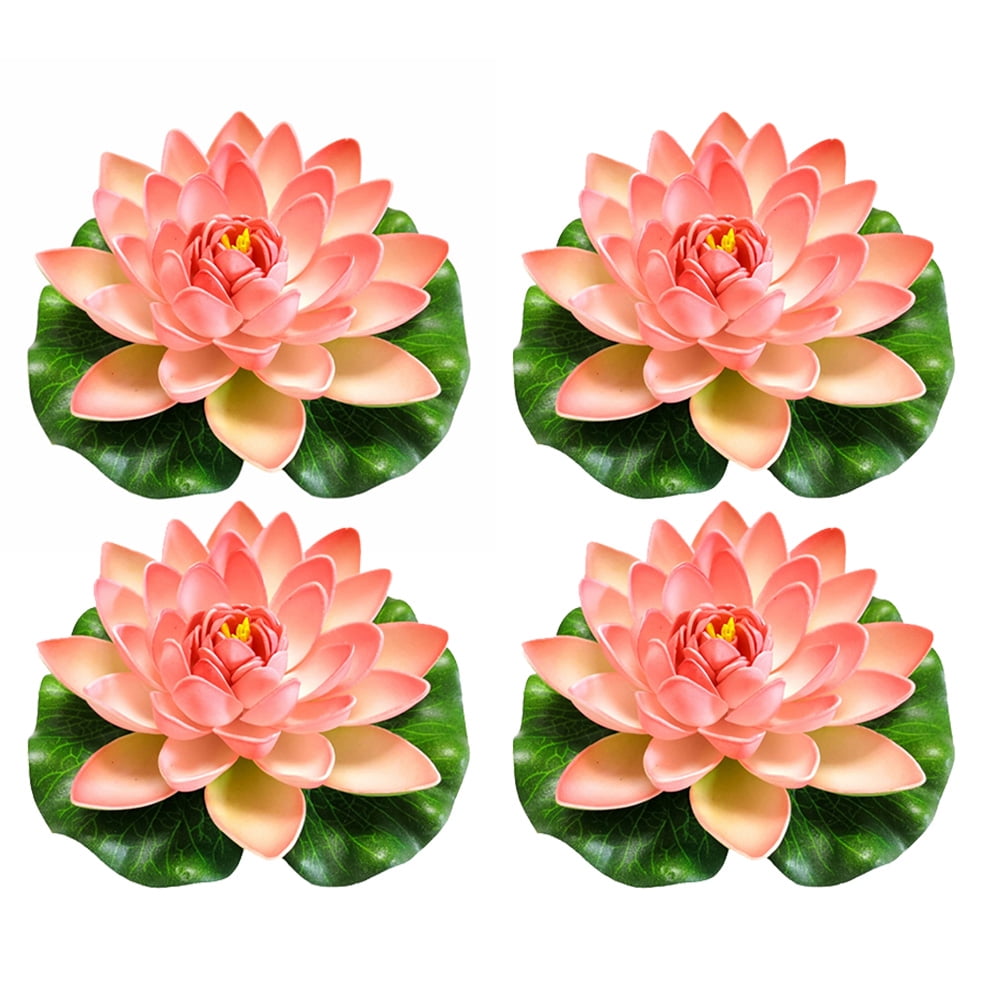 7inch Artificial Floating Lotus Flowers Realistic Water Lily Pads Fake ...