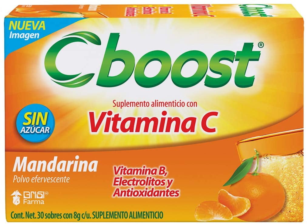 Cboost Vitamina C Efervescente con Sabor a Mandarina Caja con 30 Sobres Cboost Ninguno | Bodega ...