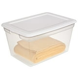 Sterilite 58 Qt Storage Box Clear Base White Lid Set of 8 - Walmart.com