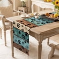 Farm Brown Wood Board Table Runner 72 Inch Long Dog Paw Print Animal ...