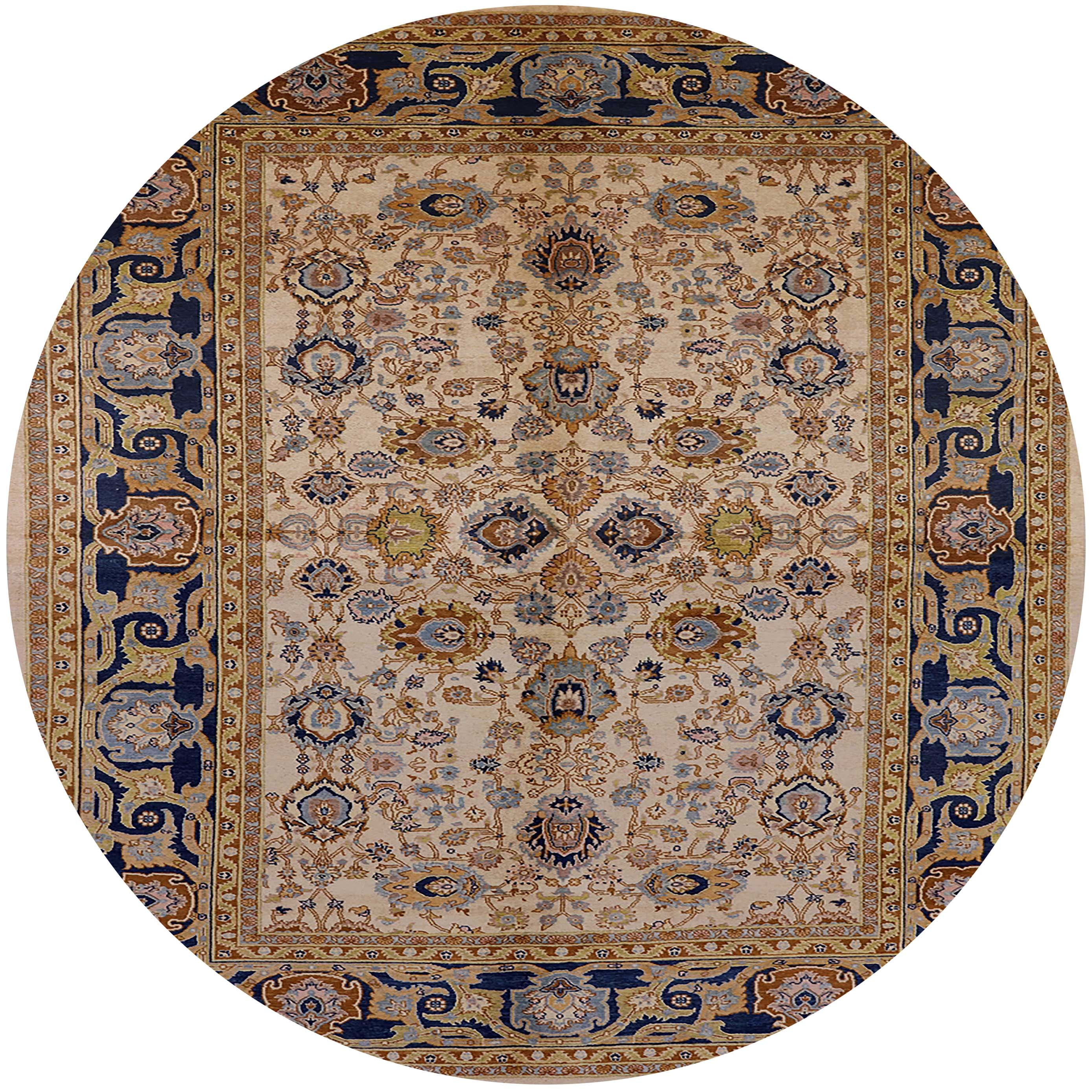 Ahgly Company Indoor Round Mid-Century Modern Sangria Brown Oriental ...