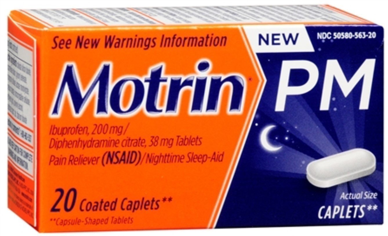 Motrin Pm Ibuprofen Pain Reliever/Nighttime Sleep Aid Coated Caplets ...