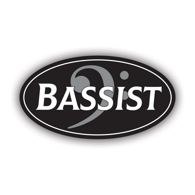 Oval Bassist Sticker Decal - Self Adhesive Vinyl - Weatherproof - Made ...