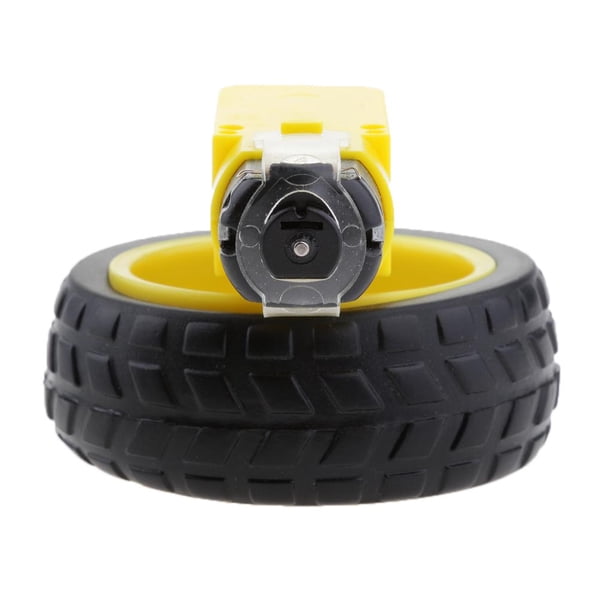 1 Piece Dual Shaft Geared Motor DC 3V-6V + Tire Wheel For Smart Car ...