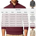 Ahabrexf Man Solid-Color Laid-Back Loose Twill Half-Zipper Long Sleeved ...