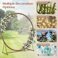 Costway 7.4 FT Round Wedding Arch Wooden Arbor Backdrop Stand with ...