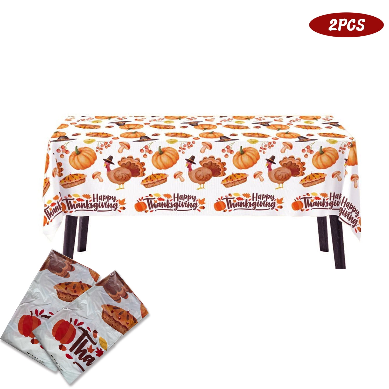 2 Pieces Thanksgiving Fall Tablecloths Maple Leave Theme Party Autumn ...