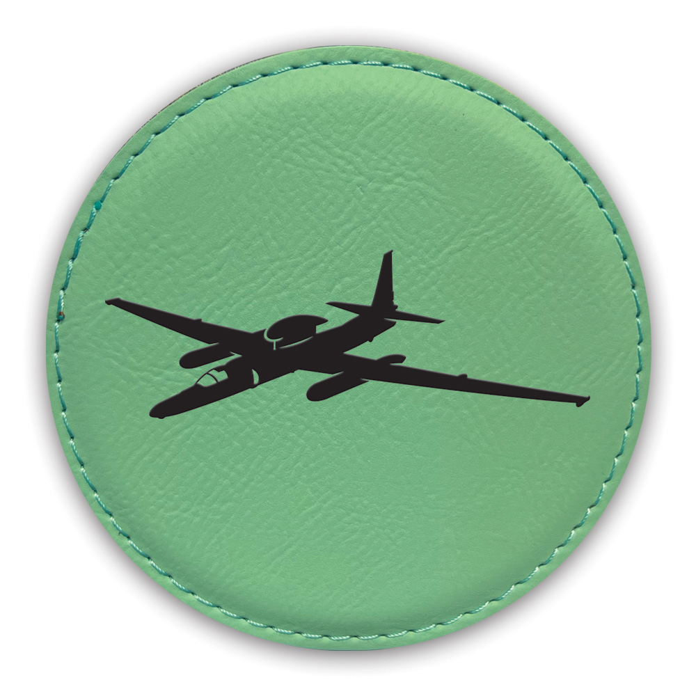 U-2 Dragon Lady Coaster Laser Engraved Leatherette - Round Coasters ...