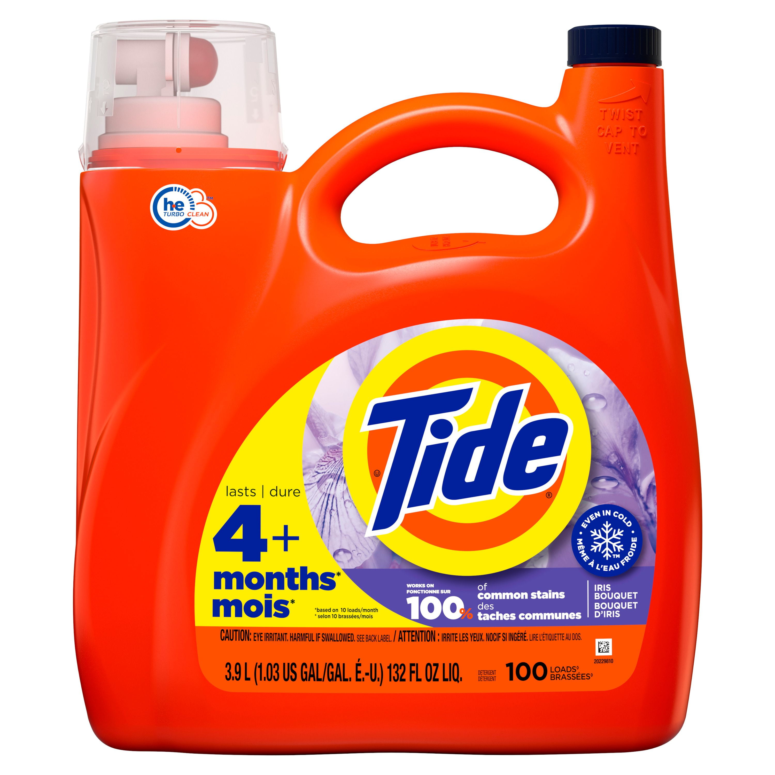 Tide Liquid Laundry Detergent 3.9 Litres, Iris Bouquet Scent, HE ...