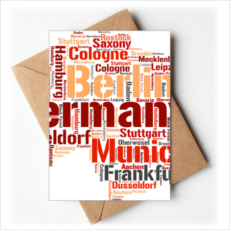 Germany City Name Map Style Pattern Greeting Cards You are Invited ...