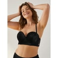 Deyllo Womens Push Up Strapless Bra Plus Size Lace Underwire Full
