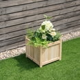 Costway 15" Outdoor Wooden Planter Box Elevated Folding Planter with ...
