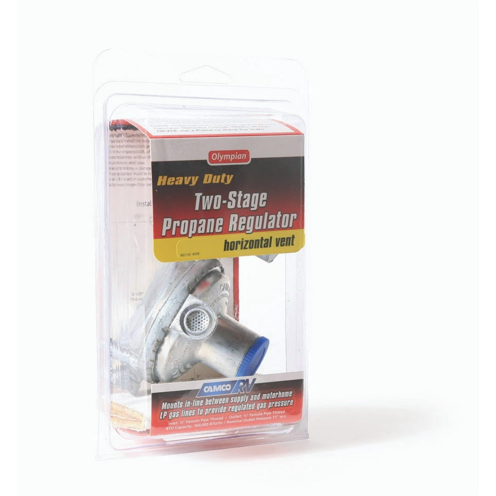 Camco Rv Horizontal Propane Regulator  2-Stage - 59323