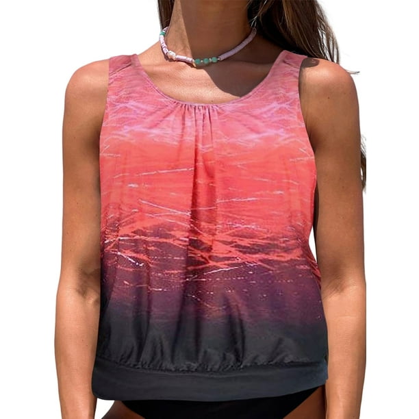 BIKINX Tankini Top Swimsuit Tops for Women Modest Tummy Control Swim ...