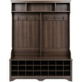 Pemberly Row 60" Hall Tree with 24 Cubbies in Espresso - Walmart.com
