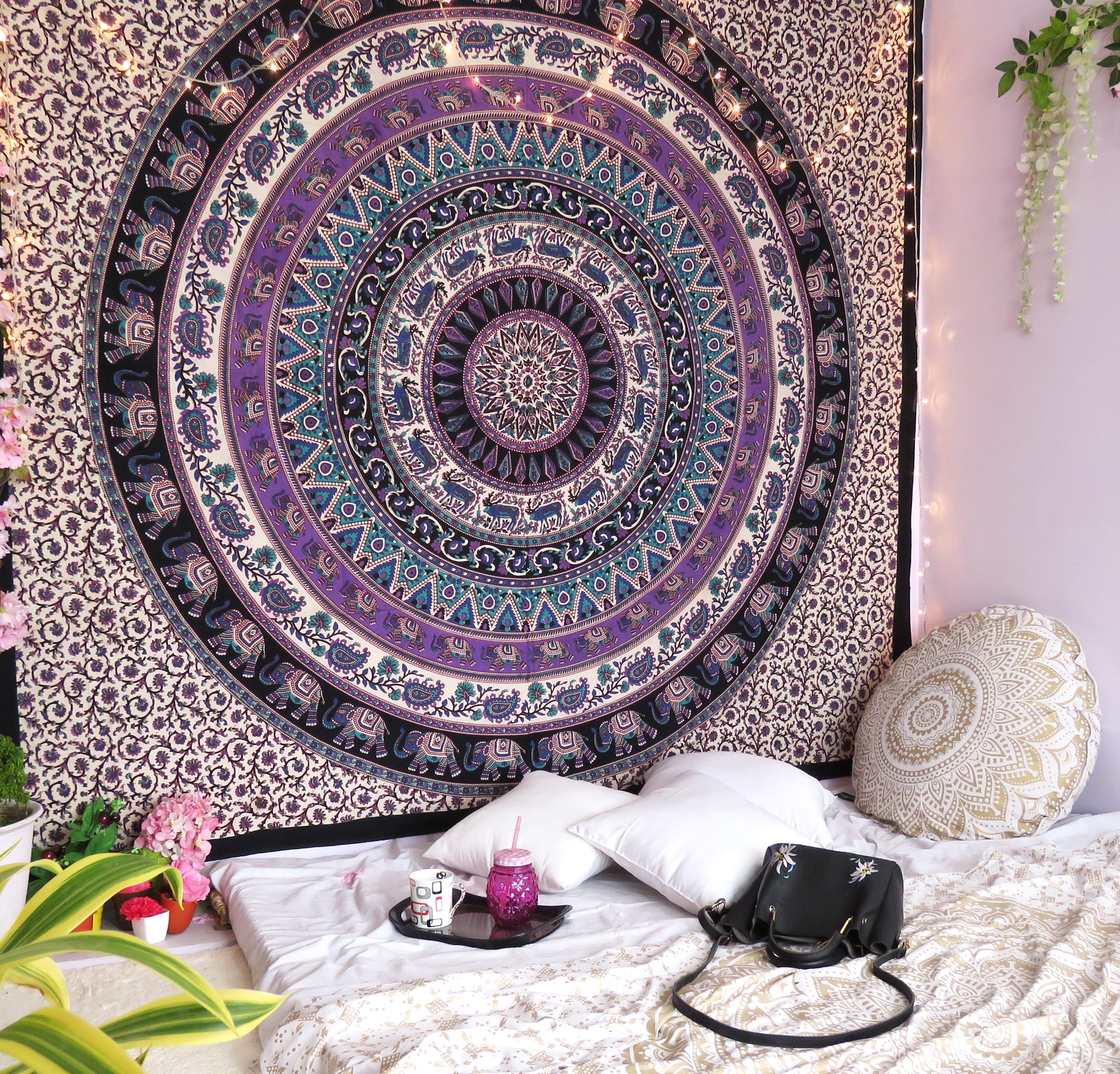 Indian Mandala Tapestry Wall hanging Hippie Bohemian Tapestry Wall ...