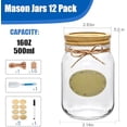 16pack Mason Jars 16oz with Airtight Woodgrain Lids and Bands, Pint ...