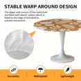 Beige Pumpkins Round Table Cover, Botanical Fern Leaf Tropical Fronds ...