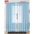 1PC Blue Sheer Curtain Panel, Lightweight Polyester Voile Rod Pocket ...