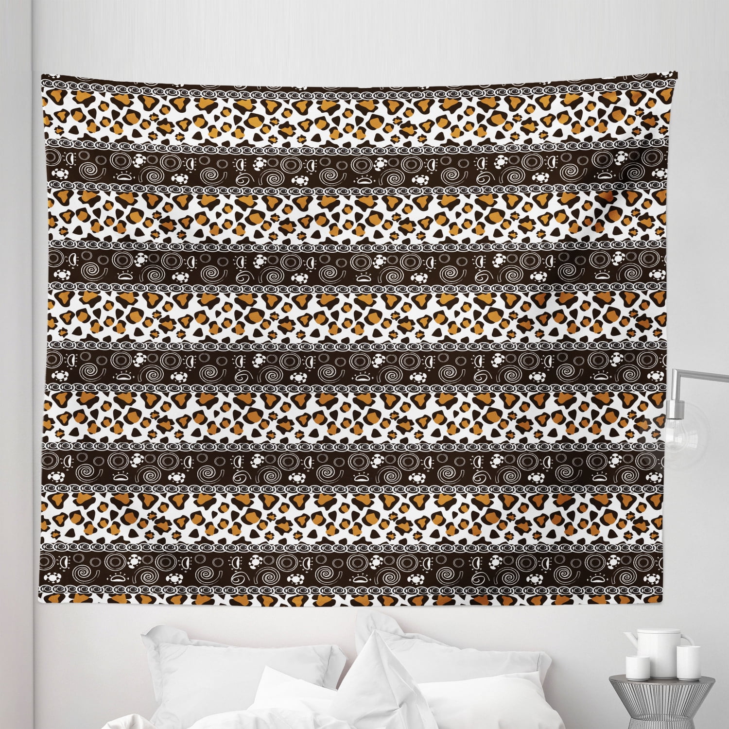 African Tapestry, Traditional Borders Cheetah Skin with Abstract ...