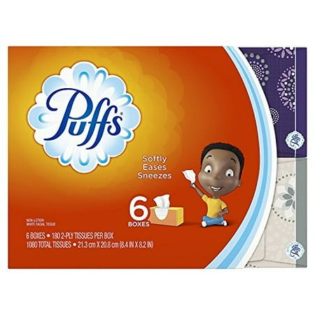 Puffs Everyday Basic Facial Tissues - 180 ct - 6 Pack (Packaging May ...