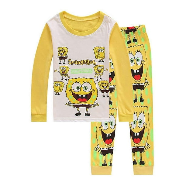 Kids SpongeBob SquarePants Pyjamas Pjs Long Sleeve T-Shirt Trouser ...