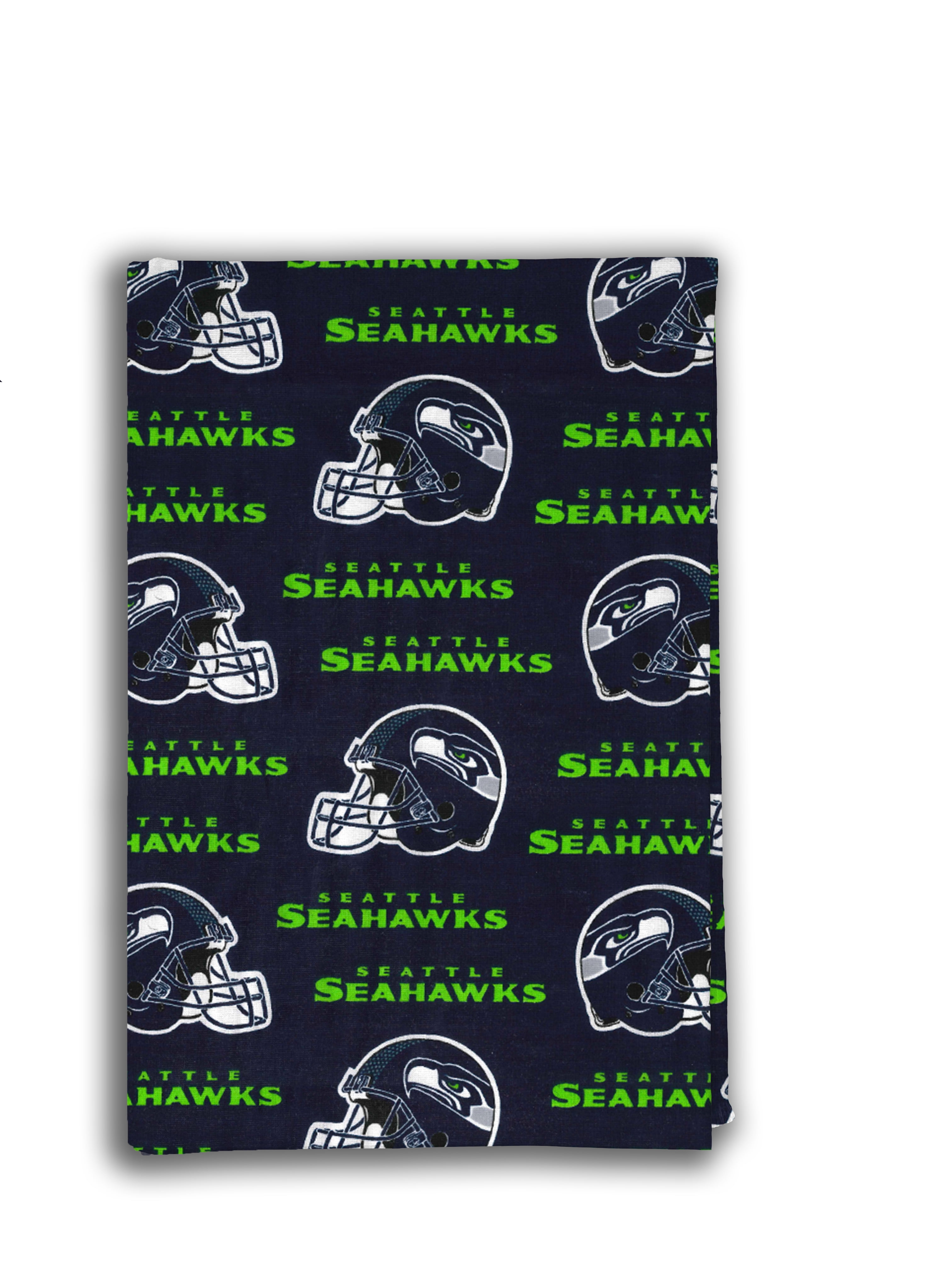Seattle Seahawks 58" x 2 yd 100% Cotton Logo Baseball Sports Precut ...