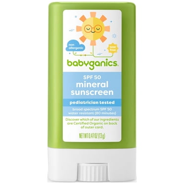 Babyganics Mineral Zinc Sunblock for Infants, Water & Tear Free, SPF 50 ...