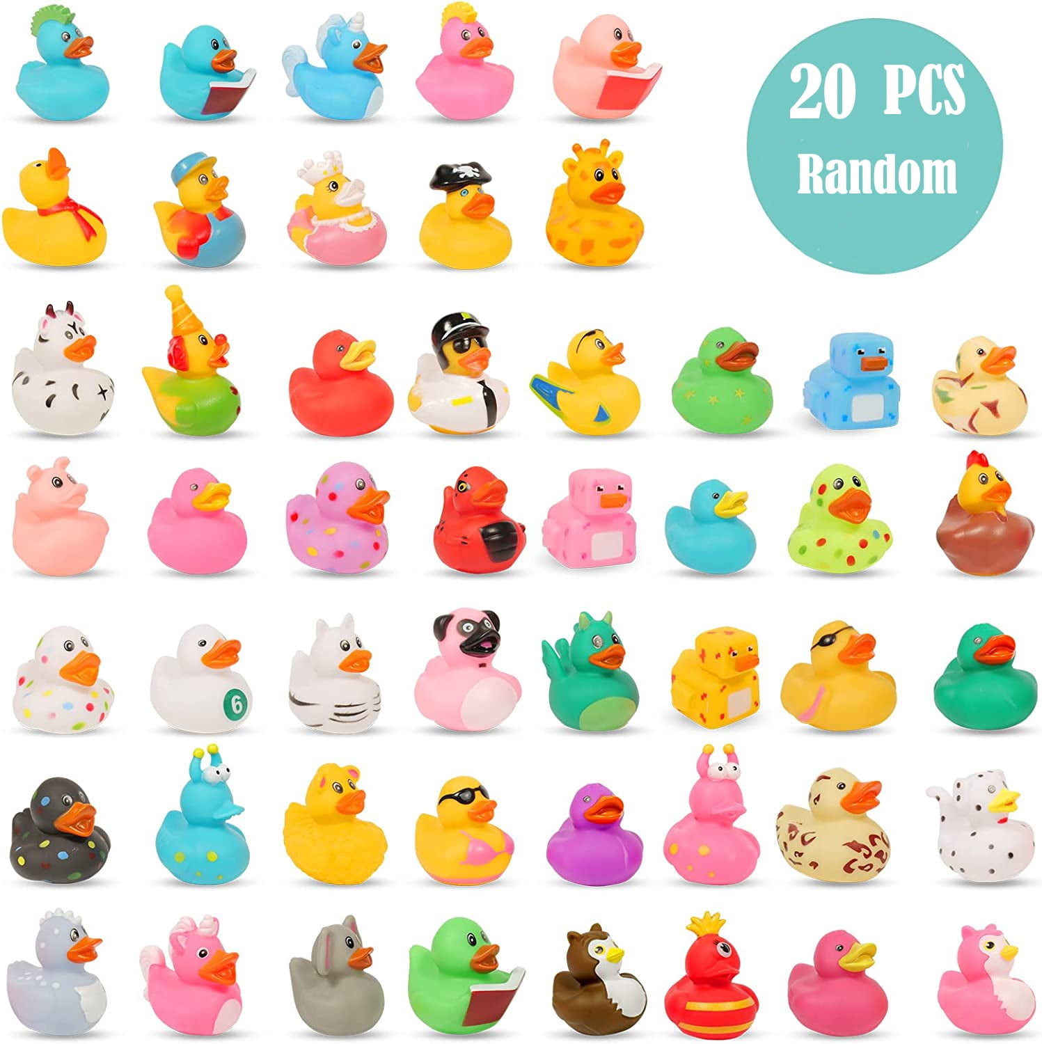20Pcs Rubber Ducks Bath Toys for 1 2 3 Year,Rubber Duck Bathtub Toys ...