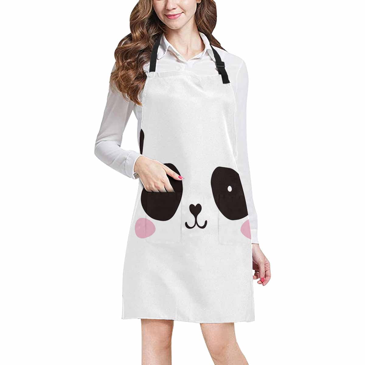 SUNENAT Cute Panda Bear Face Black and White Animal Adjustable Bib ...
