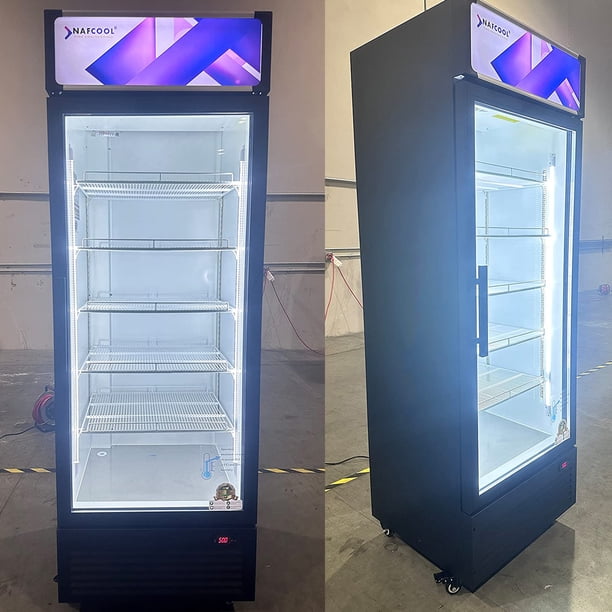 NAFCOOL 18 Cu ft Commercial Refrigerator, Glass Door Merchandiser ...