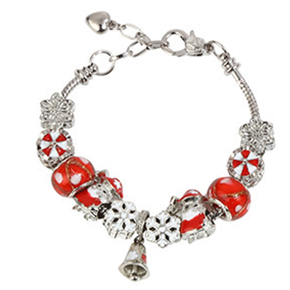 Christmas Jingle Bells Charm Bracelets Holiday X-Mas Adjustable ...