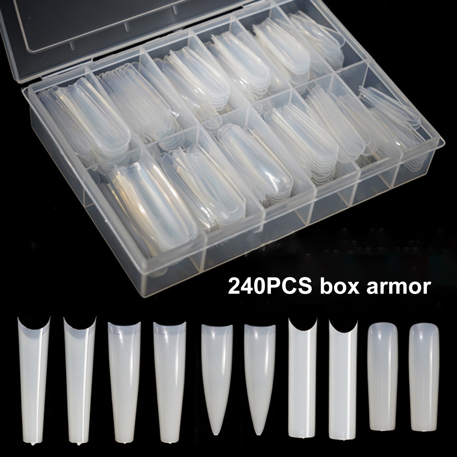 dianhelloya 240Pcs/Box French Nail Broken-resistant Lightweight French ...