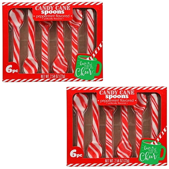 Peppermint Flavored Candy Cane Spoons Holiday Seasonal Occasional ...