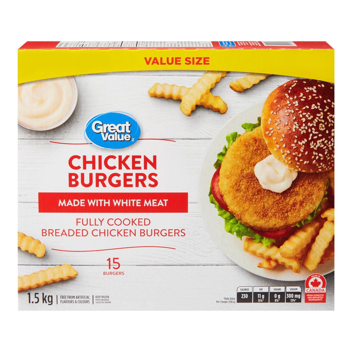 Click here for Great Value Chicken Burgers (Value Size) 1.5 Kg prices