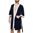 Woungzha Men's Waffle Kimono Robe Cotton Lightweight Nightgowns Spa ...