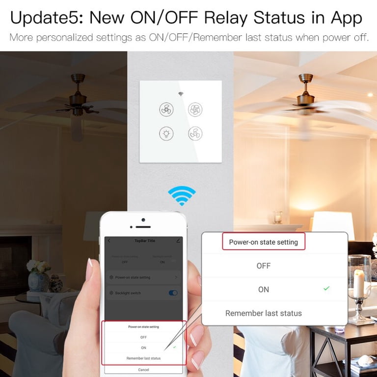 Wifi Ceiling Fan And Light Switch | Shelly Lighting