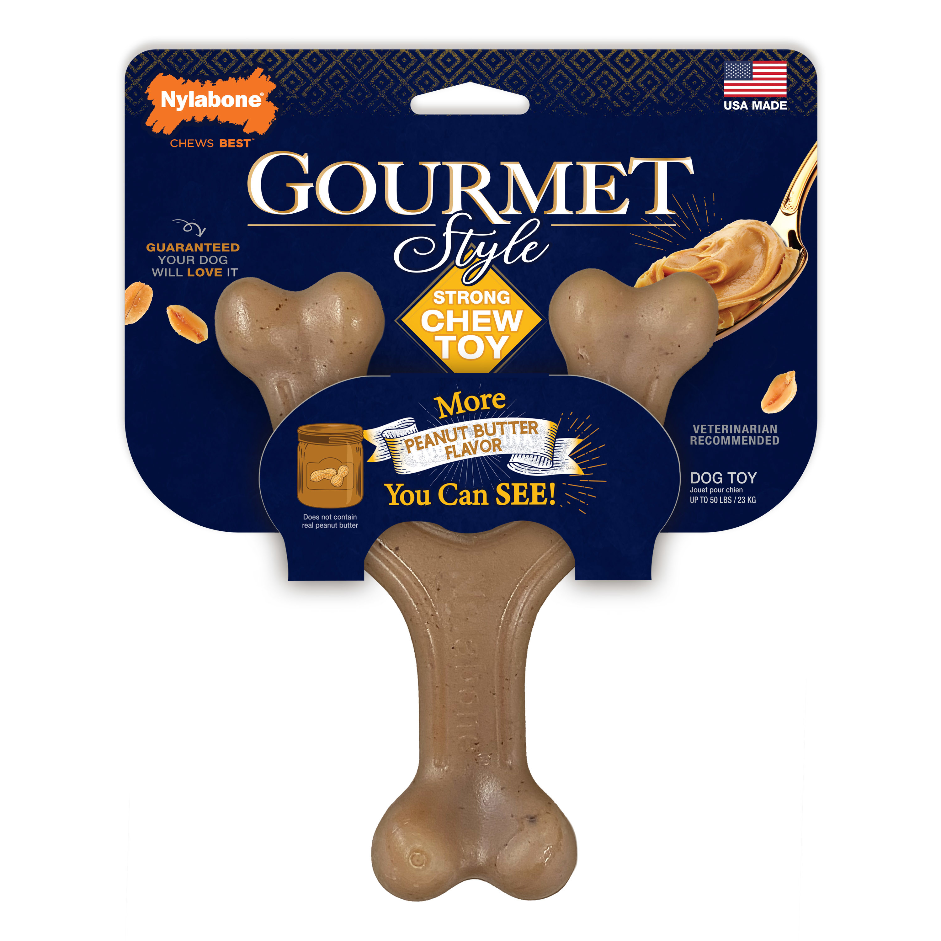 Nylabone Gourmet Style Dog Chew Toy Wishbone Peanut Butter Large Giant Nylabone Gourmet Style Dog Chew Toy Wishbone Peanut Butter Large Giant